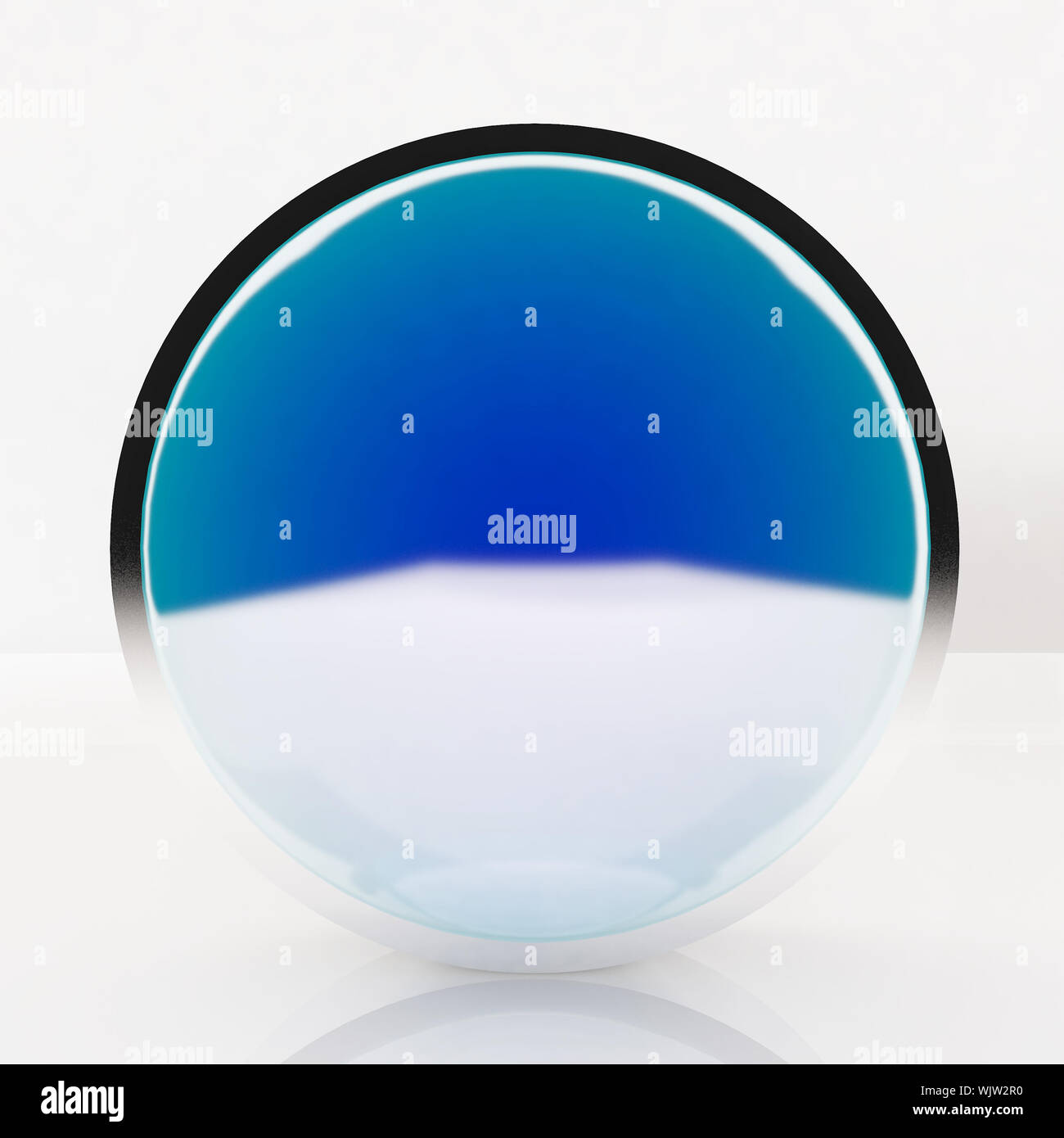 3d blank abstract blue button with white background Stock Photo - Alamy