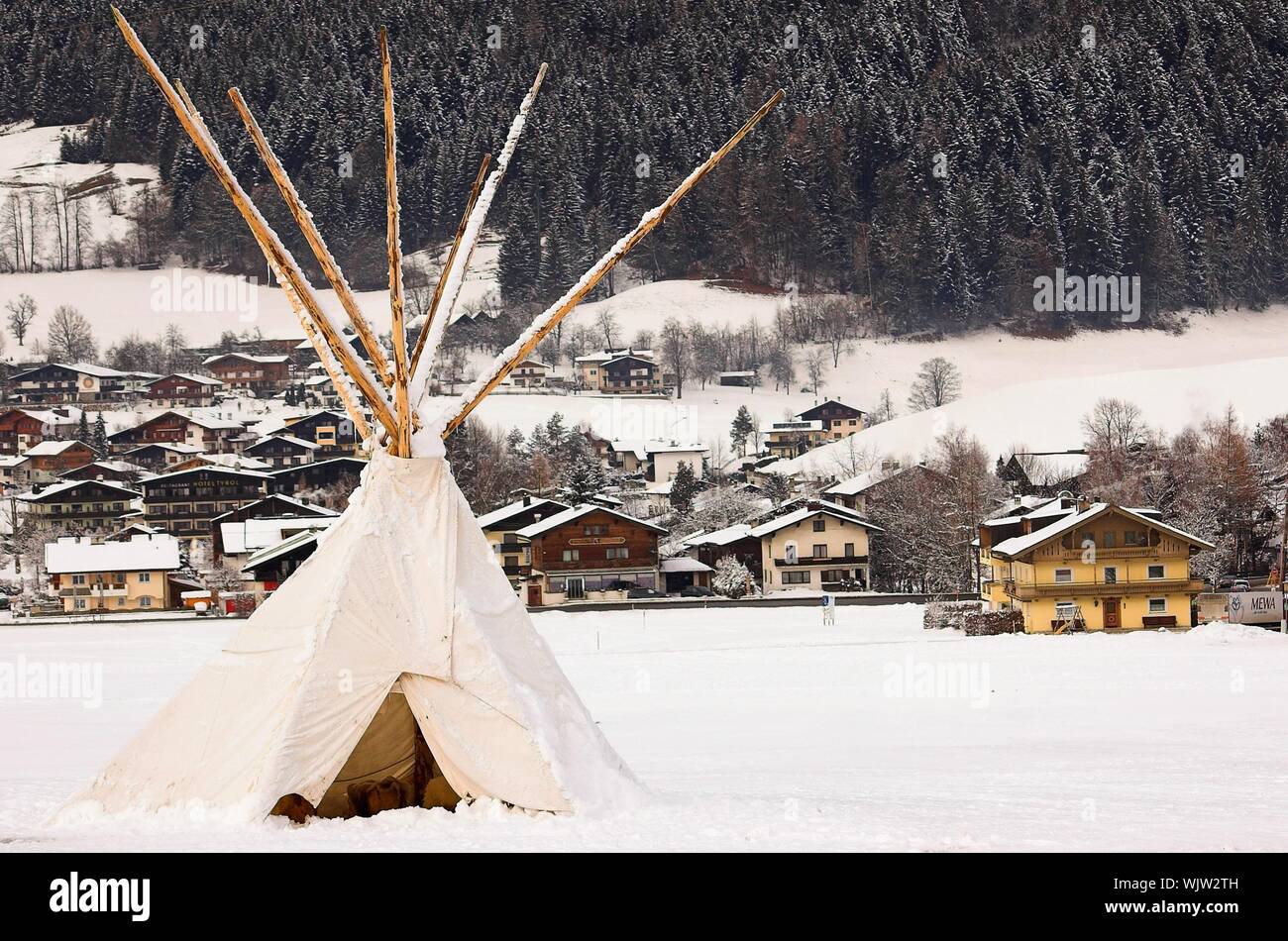 Skiing area in Soell (Austria Stock Photo - Alamy