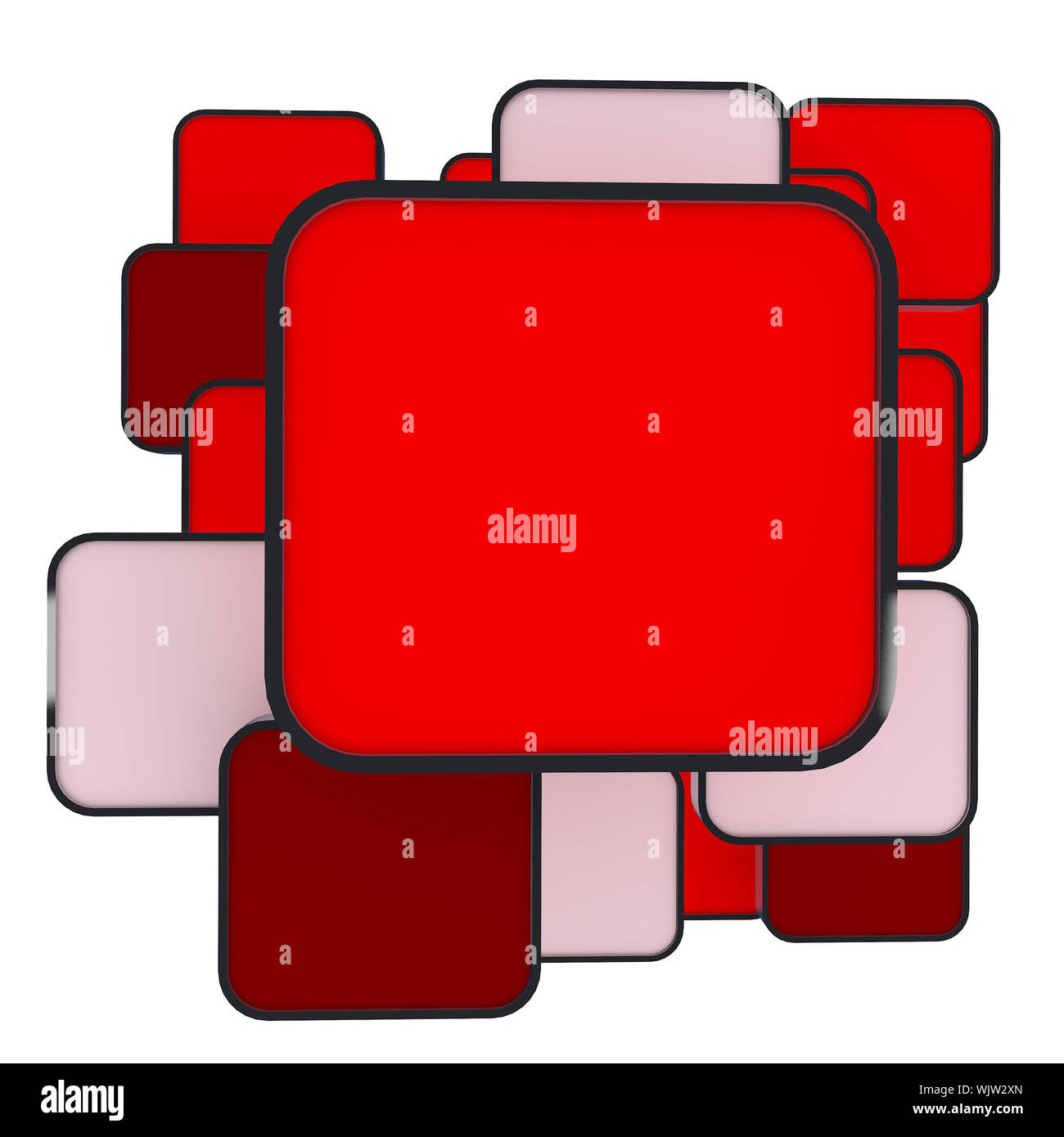 3D blank abstract red box display new design aluminum frame template ...