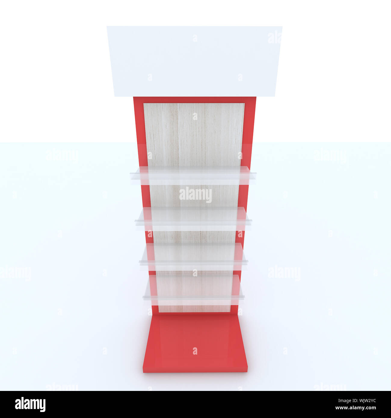 Color red shelf design on white background Stock Photo - Alamy