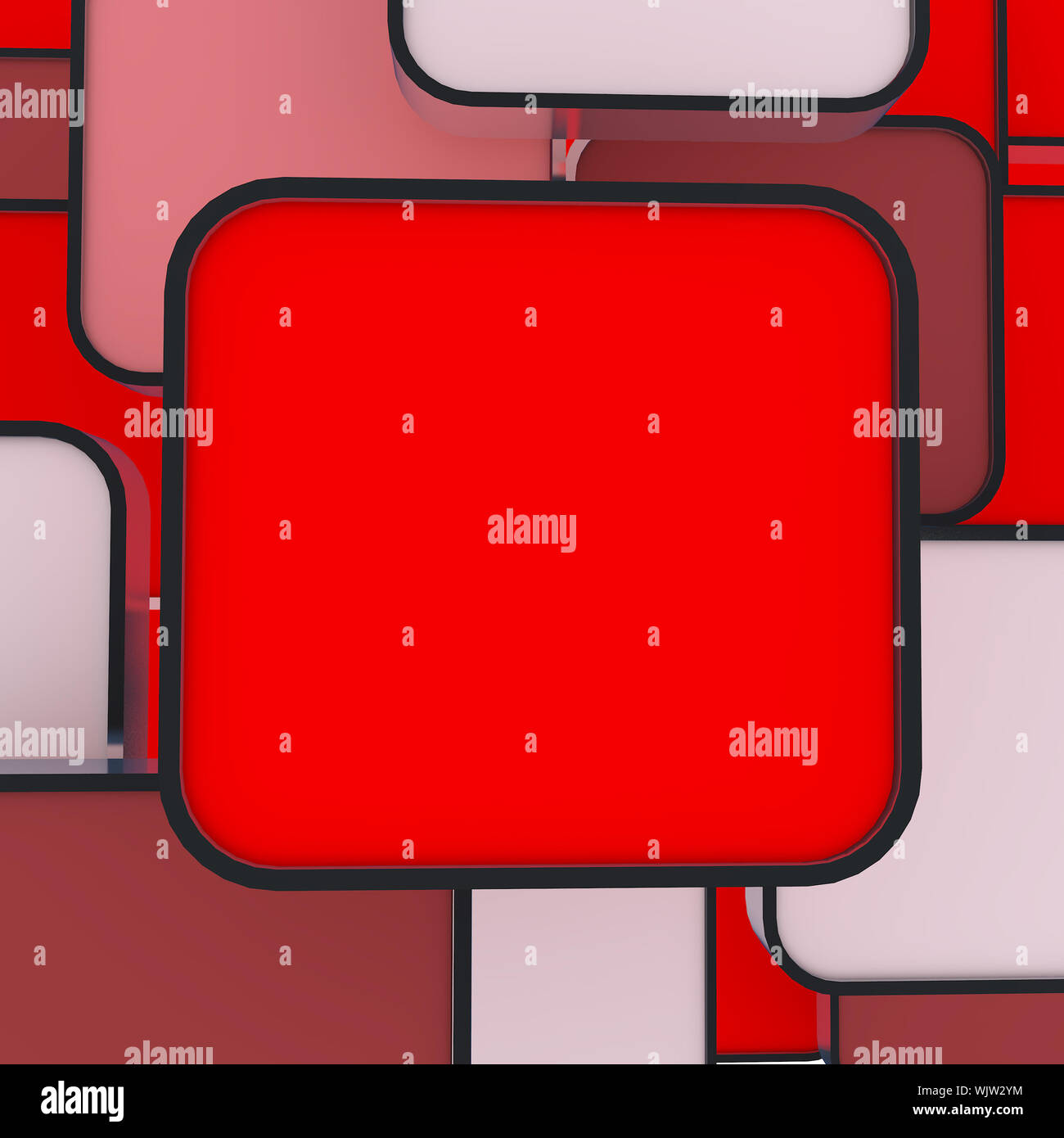 3D blank abstract red box display new design aluminum frame template ...