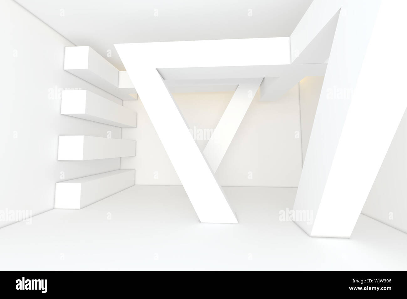 Abstract white empty room Stock Photo - Alamy