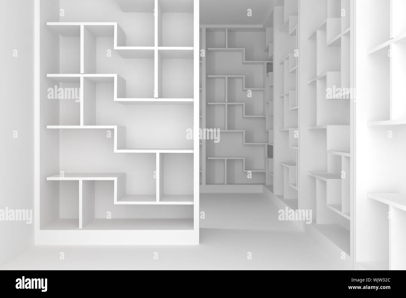 Empty room with shelves Stock Photo - Alamy