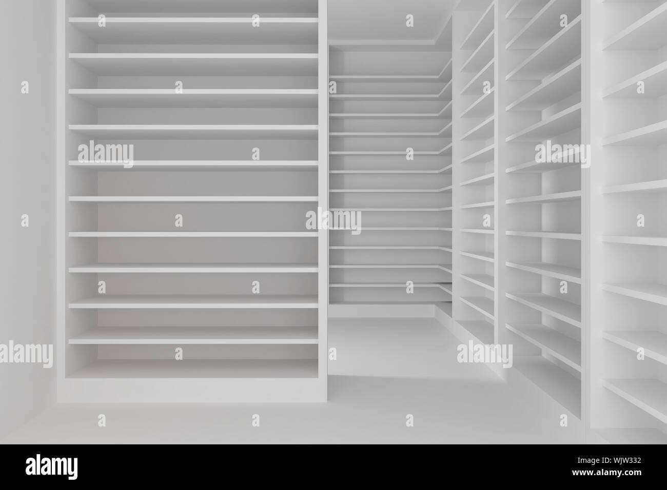 Empty room with shelves Stock Photo - Alamy