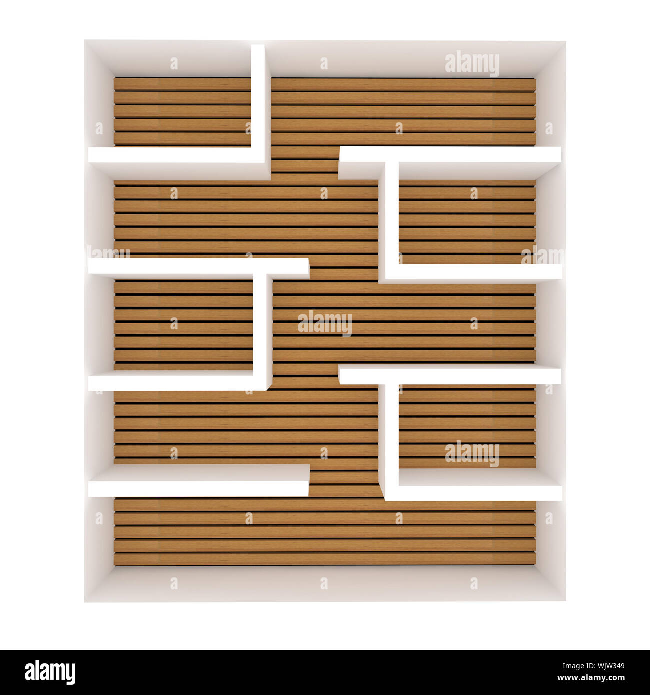 Empty shelves design on white background Stock Photo - Alamy