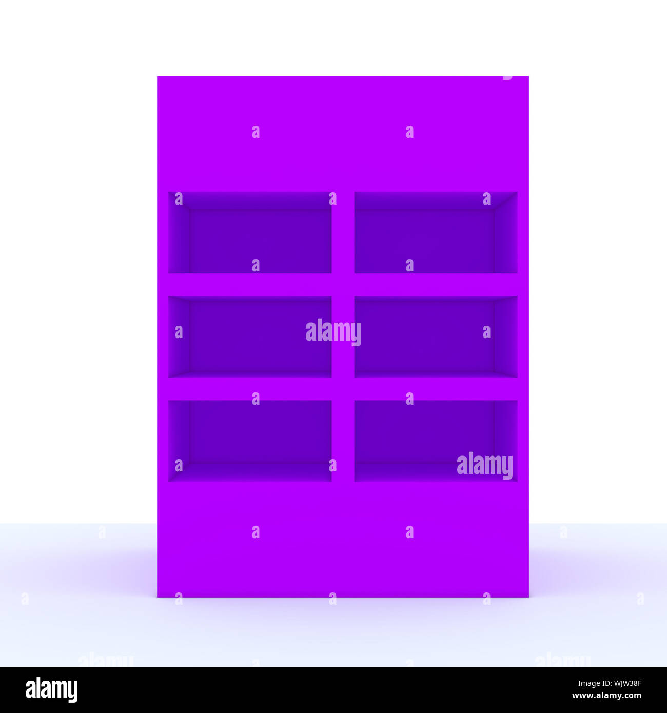 Color purple shelf design with white wall Stock Photo - Alamy