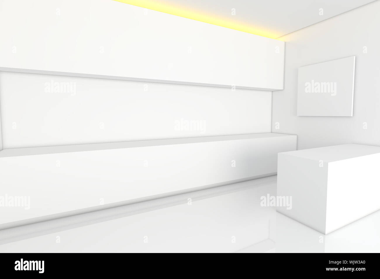 empty interior design for kitchen room with white wall Stock Photo - Alamy