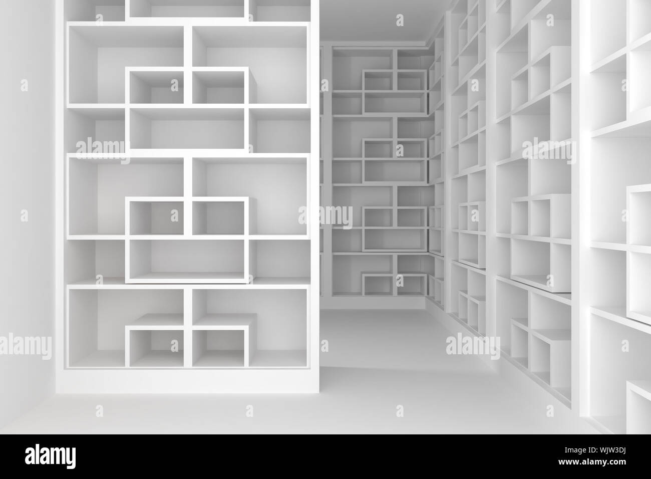Empty room with shelves Stock Photo - Alamy