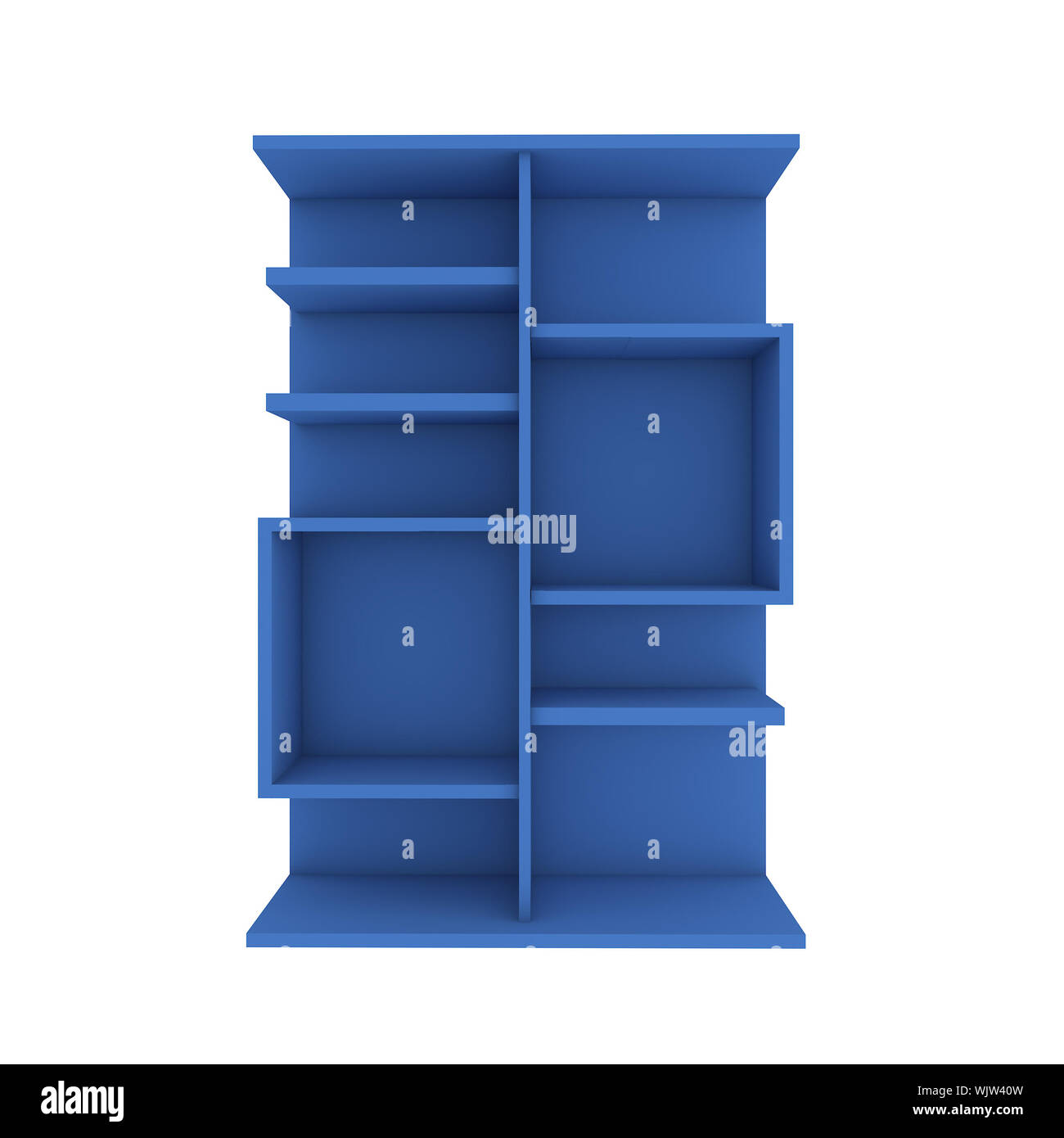 Color blue shelf design with white background Stock Photo - Alamy