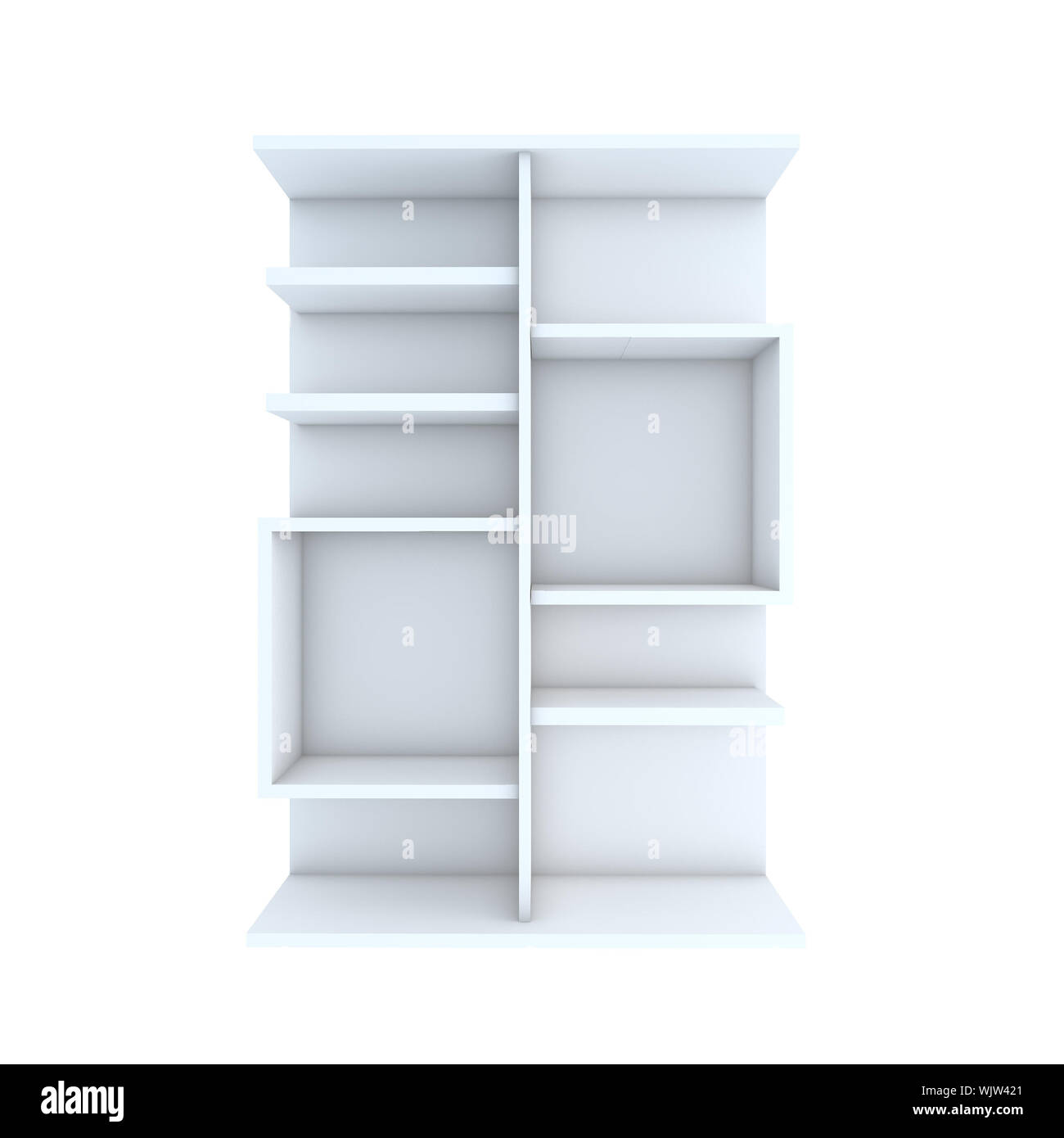 Color white shelf design with white background Stock Photo - Alamy