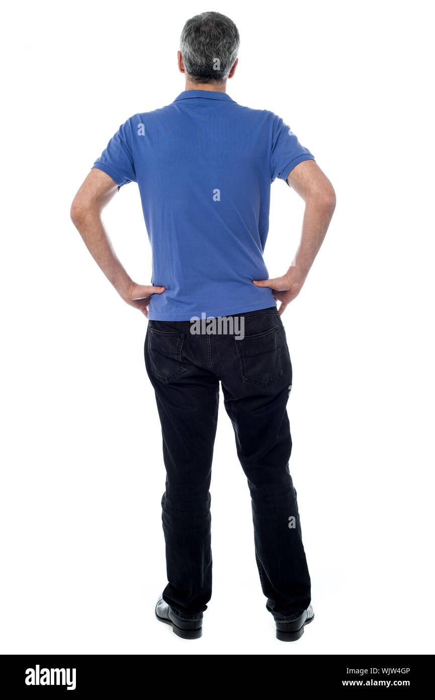 Back pose senior man standing hi-res stock photography and images - Alamy