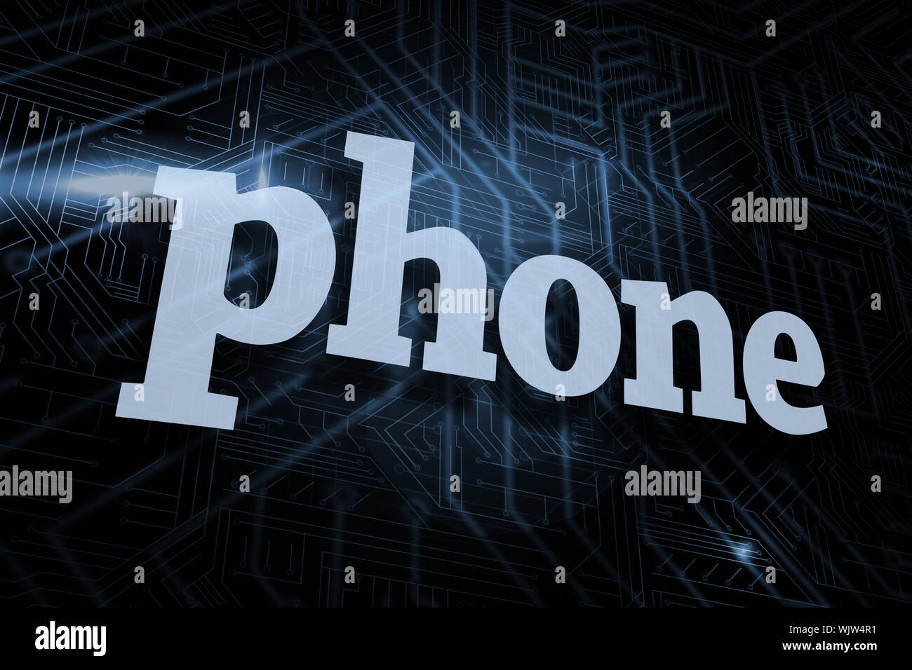 The word phone against futuristic black and blue background Stock Photo ...