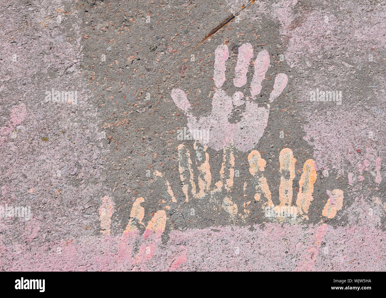 Close-up Of Handprints On Wall Stock Photo - Alamy