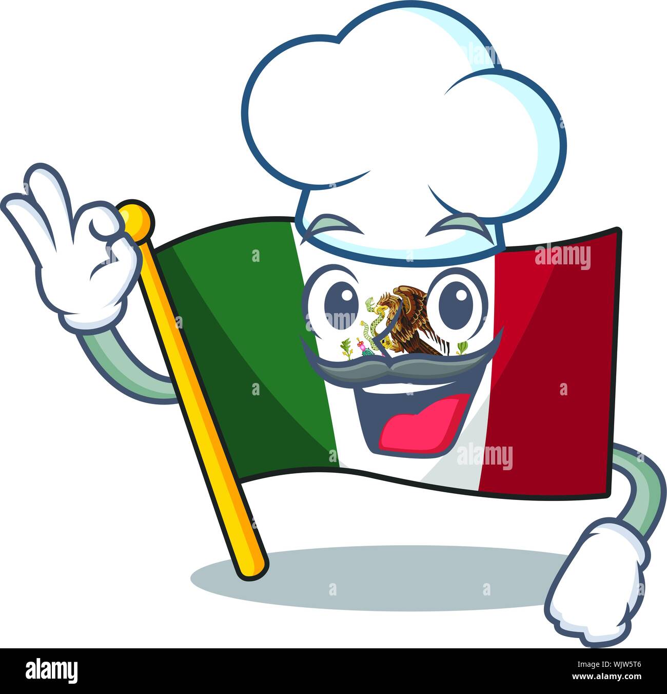 Chef flag mexico character in mascot shaped Stock Vector Image & Art ...