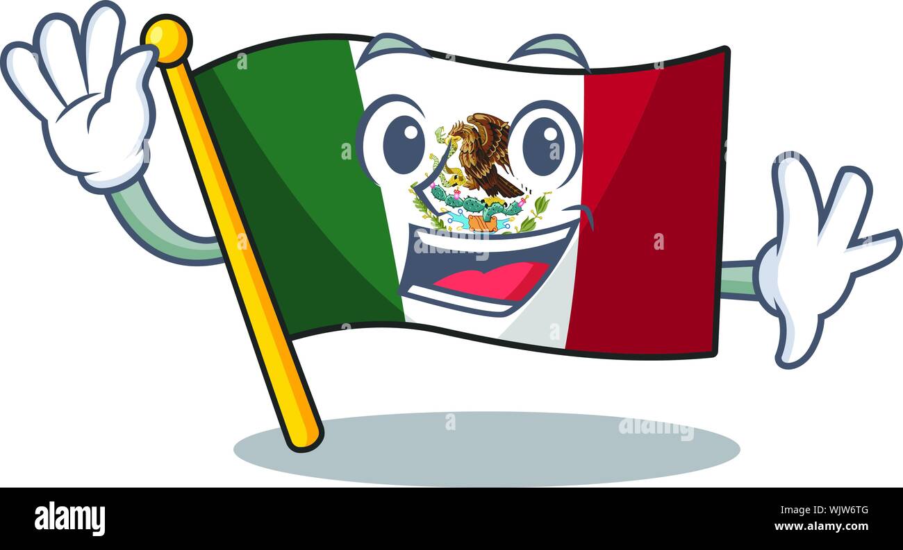 Waving flag mexico character in mascot shaped Stock Vector Image & Art ...