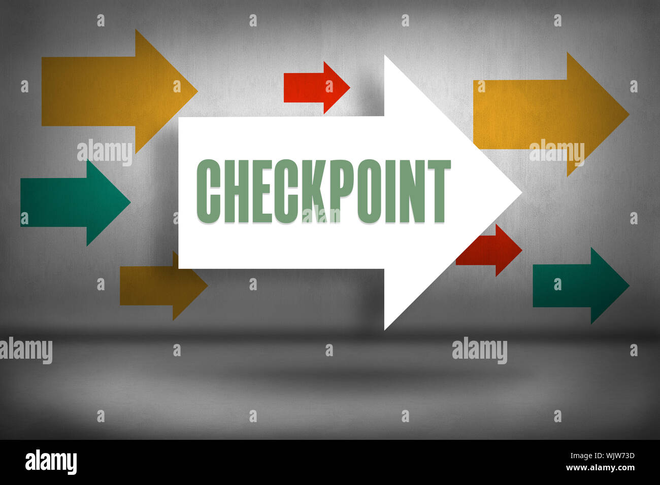 The word checkpoint against arrows pointing Stock Photo - Alamy