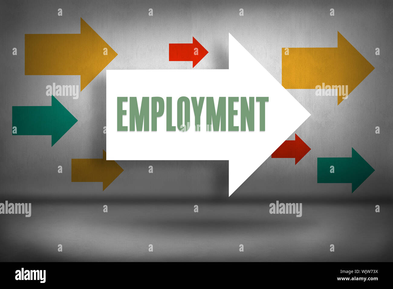 The word employment against arrows pointing Stock Photo - Alamy