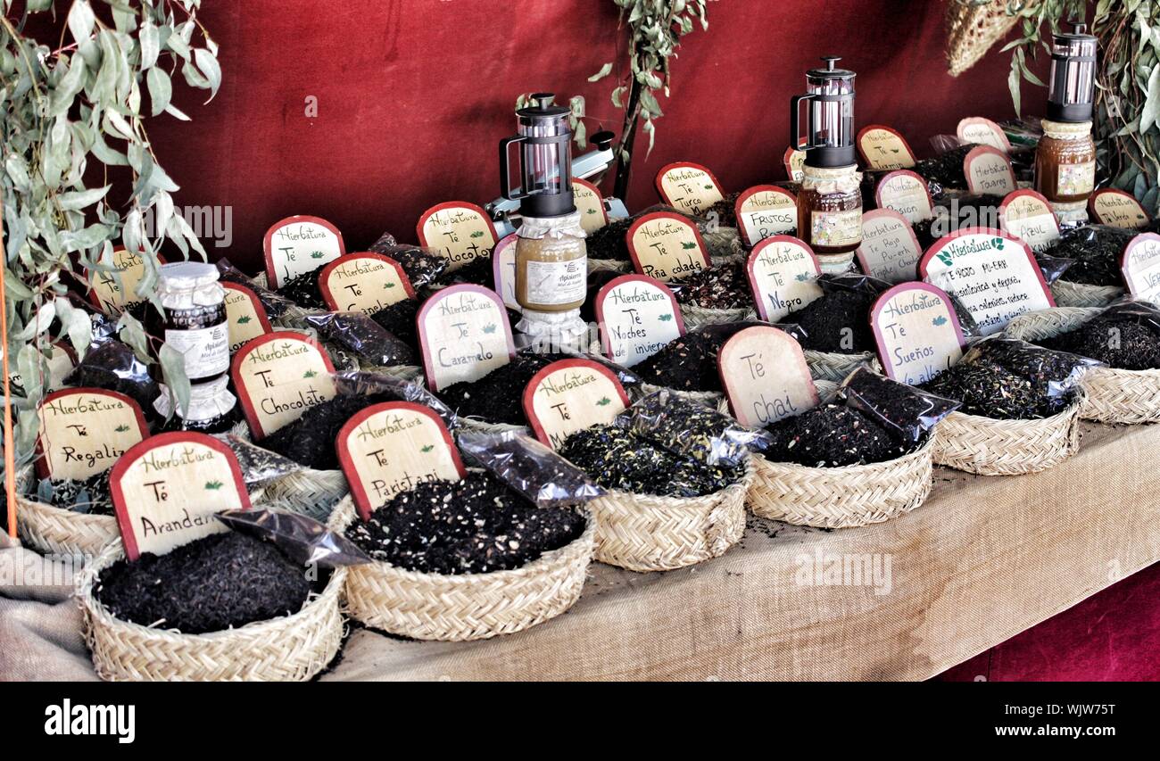 Tea display hi-res stock photography and images - Alamy