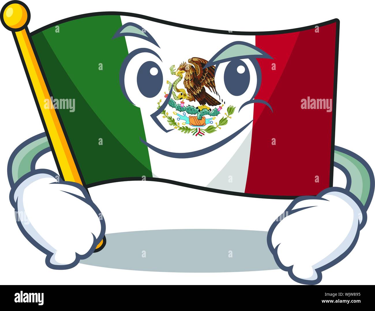 Smirking flag mexico character in mascot shaped Stock Vector Image ...
