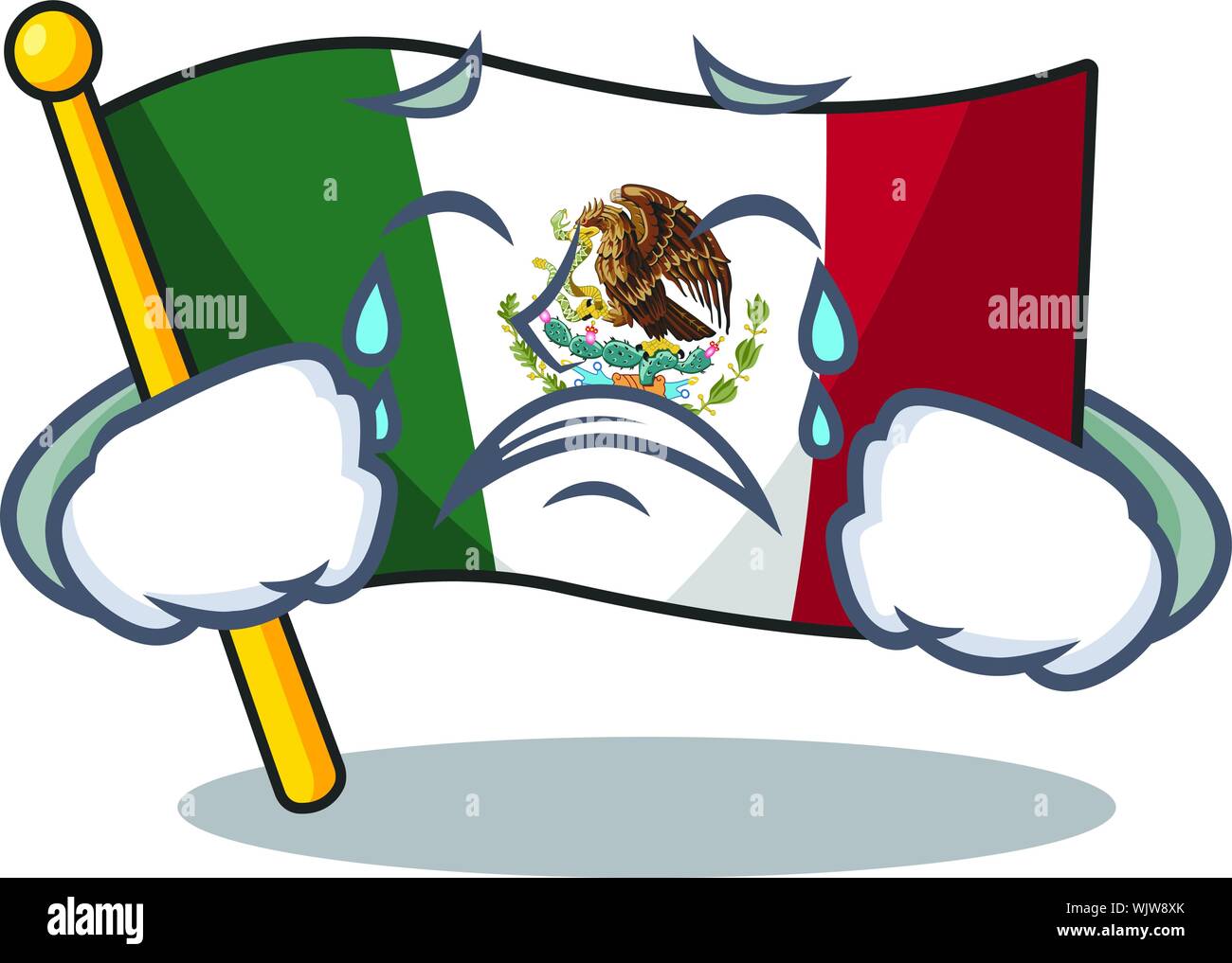 Crying flag mexico isolated with the character Stock Vector Image & Art ...