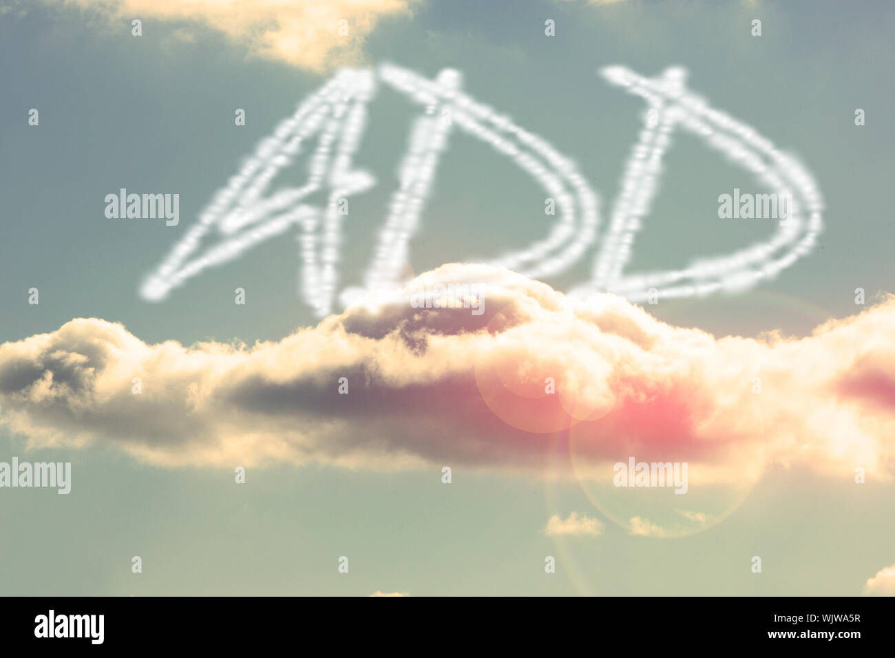 The word add against bright blue sky with cloud Stock Photo - Alamy