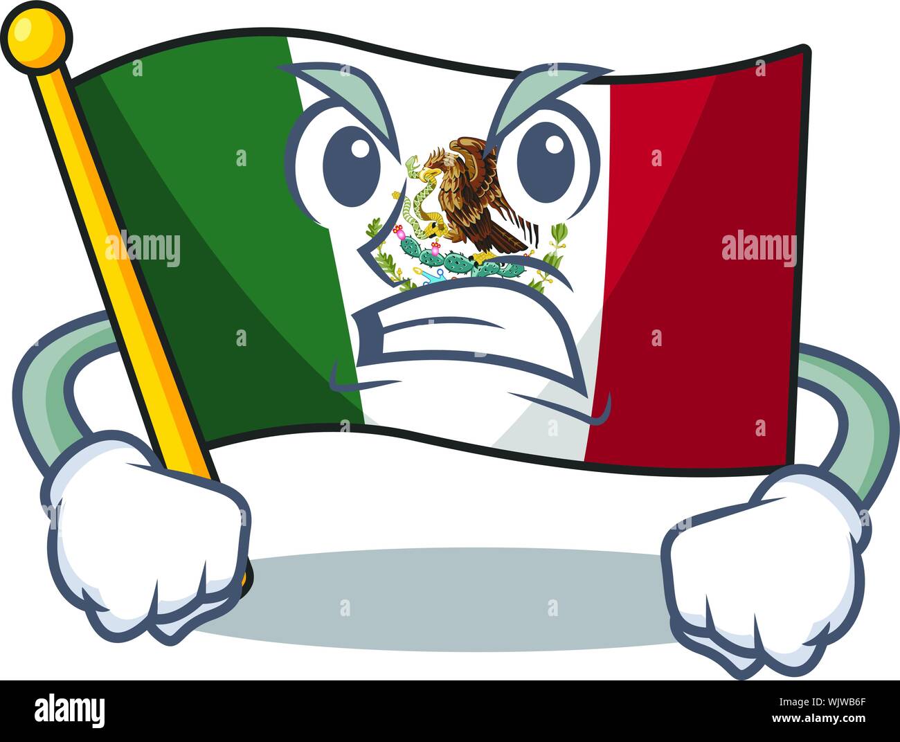 Angry flag mexico isolated with the character Stock Vector Image & Art ...