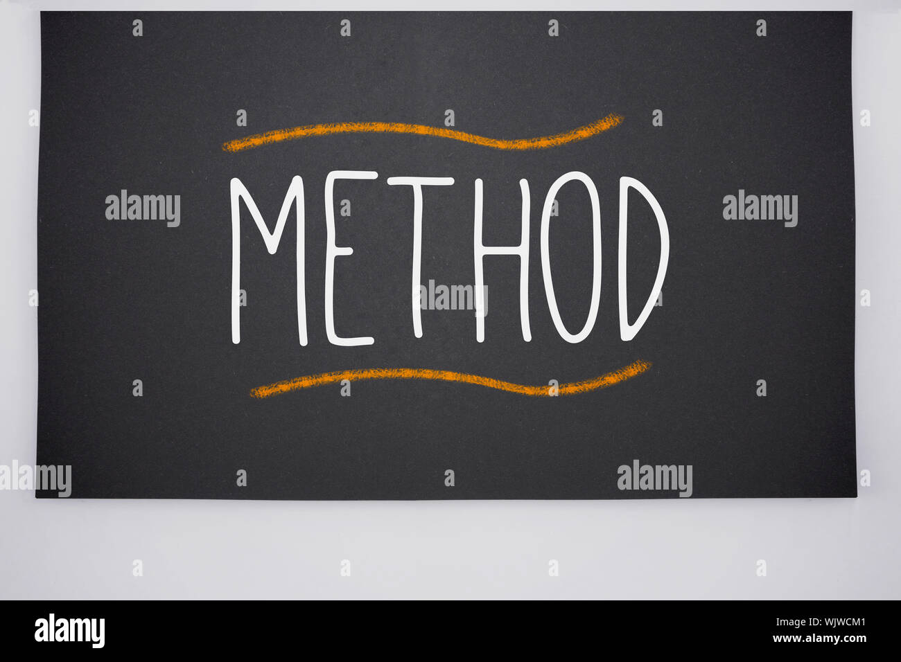 The word method written on big blackboard Stock Photo - Alamy