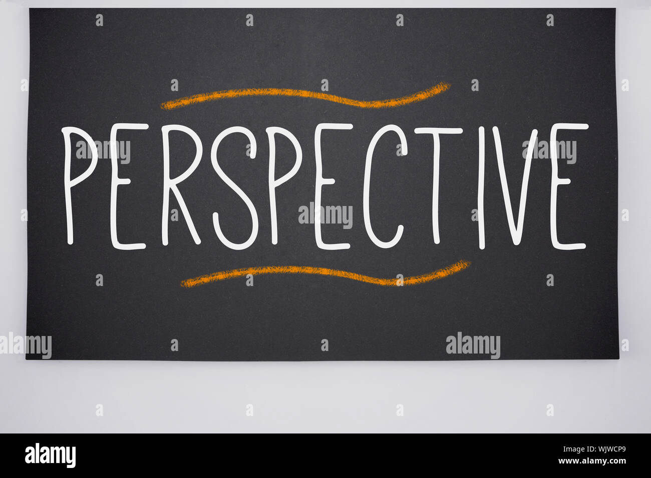 The word perspective written on big blackboard Stock Photo - Alamy