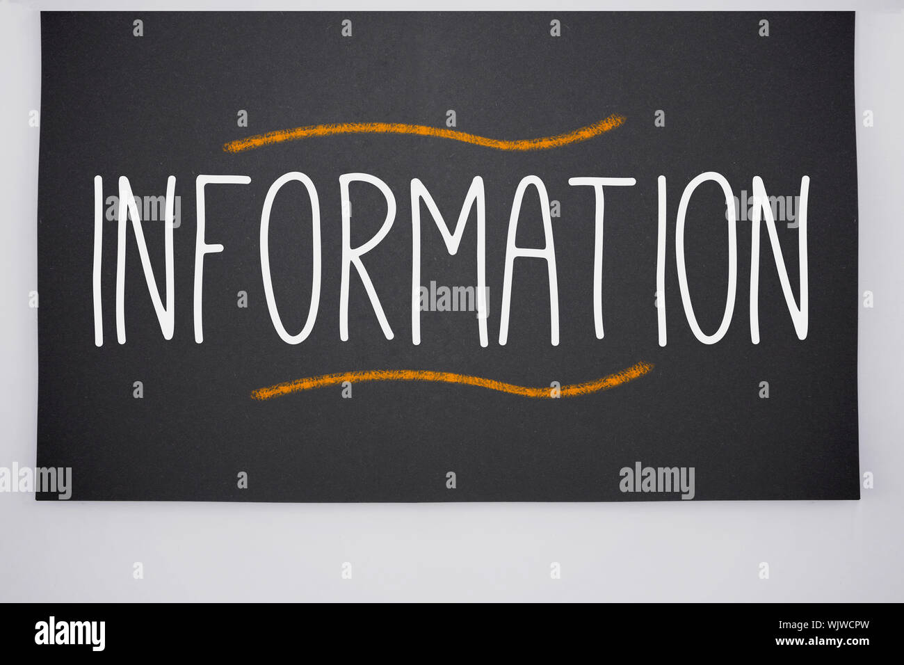 The word information written on big blackboard Stock Photo - Alamy