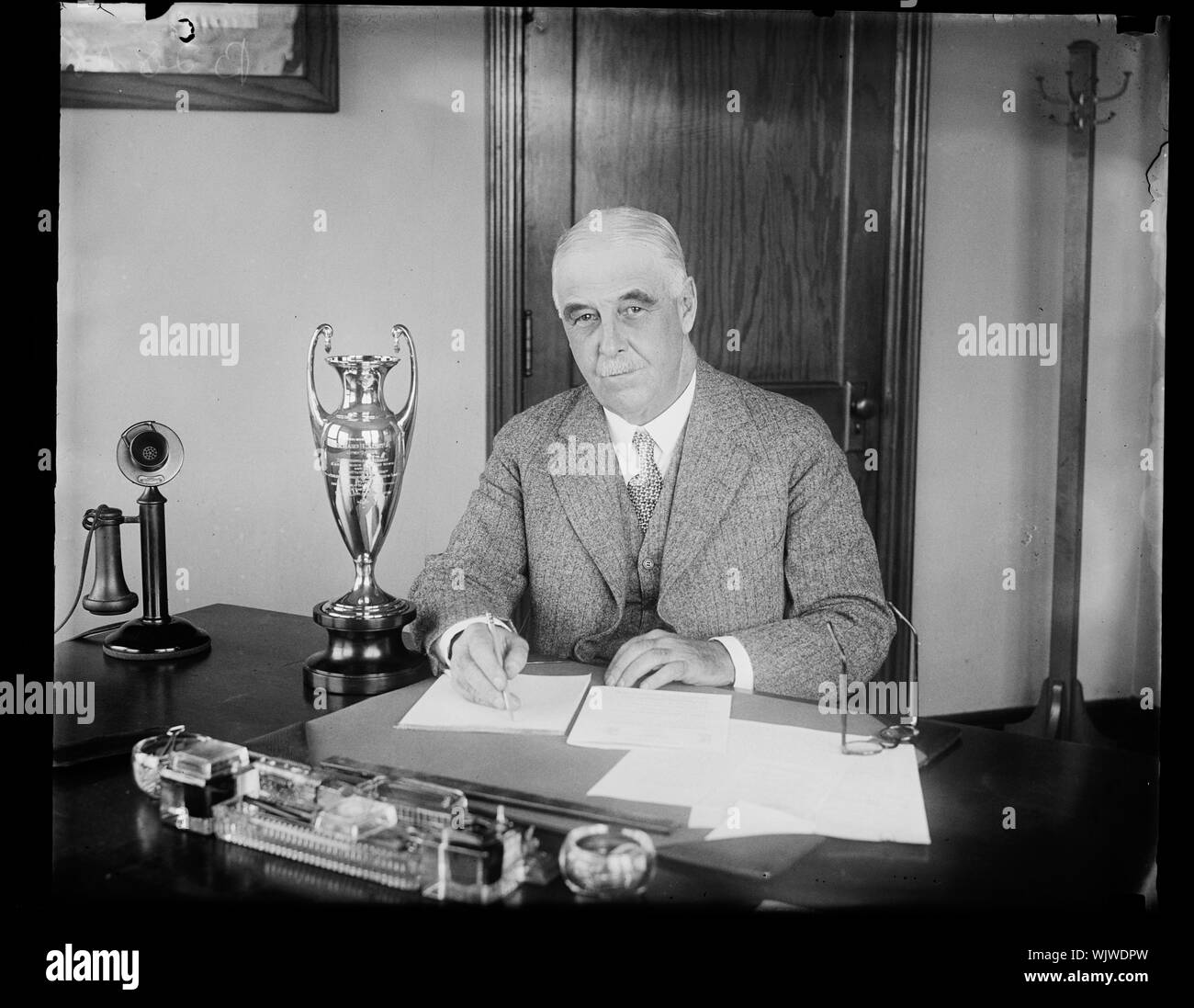 Hubert Work? at desk Stock Photo - Alamy