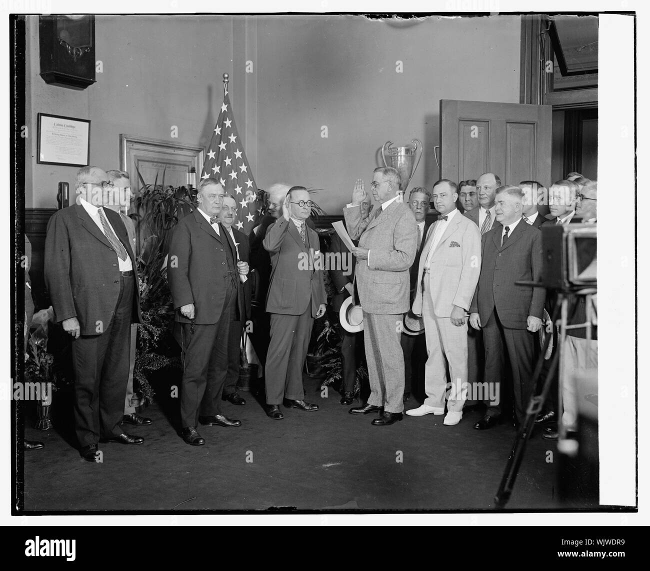 Hubert Work swearing in M.J. Glover as 2nd Asst. P.M.G., 8/1/25 Stock ...