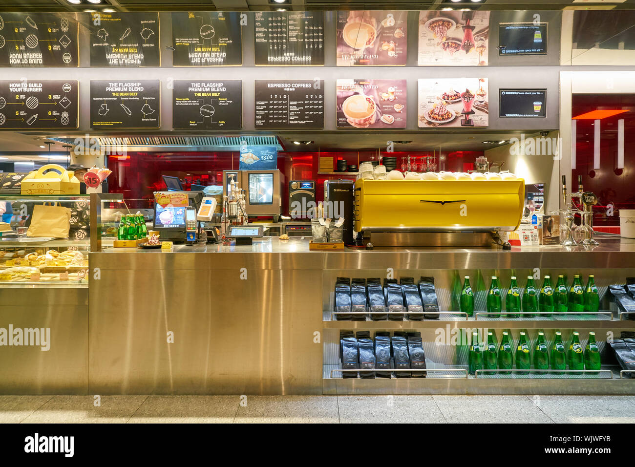 HONG KONG, CHINA - CIRCA FEBRUARY, 2019: McCafe at a McDonald's store ...