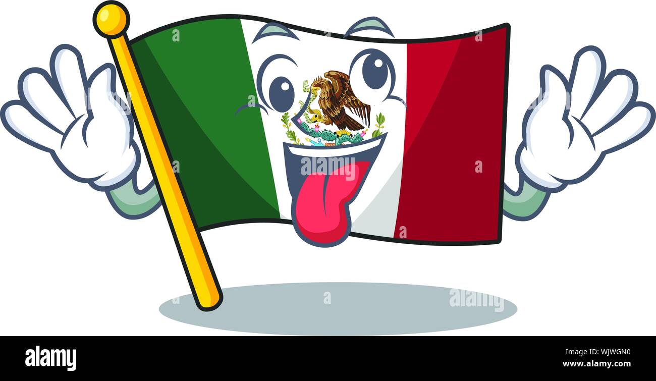 Crazy mexico flag fluttering on cartoon pole Stock Vector Image & Art ...