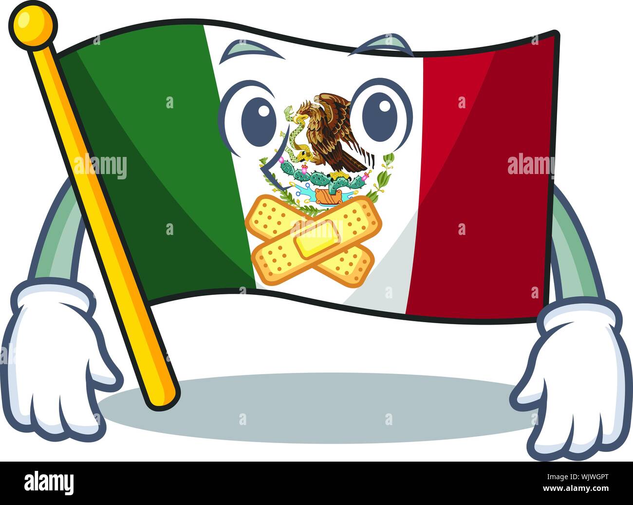 Silent mexico flag fluttering on cartoon pole Stock Vector Image & Art ...