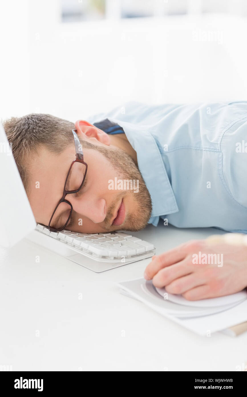 Man sleeping keyboard in computer hi-res stock photography and images ...