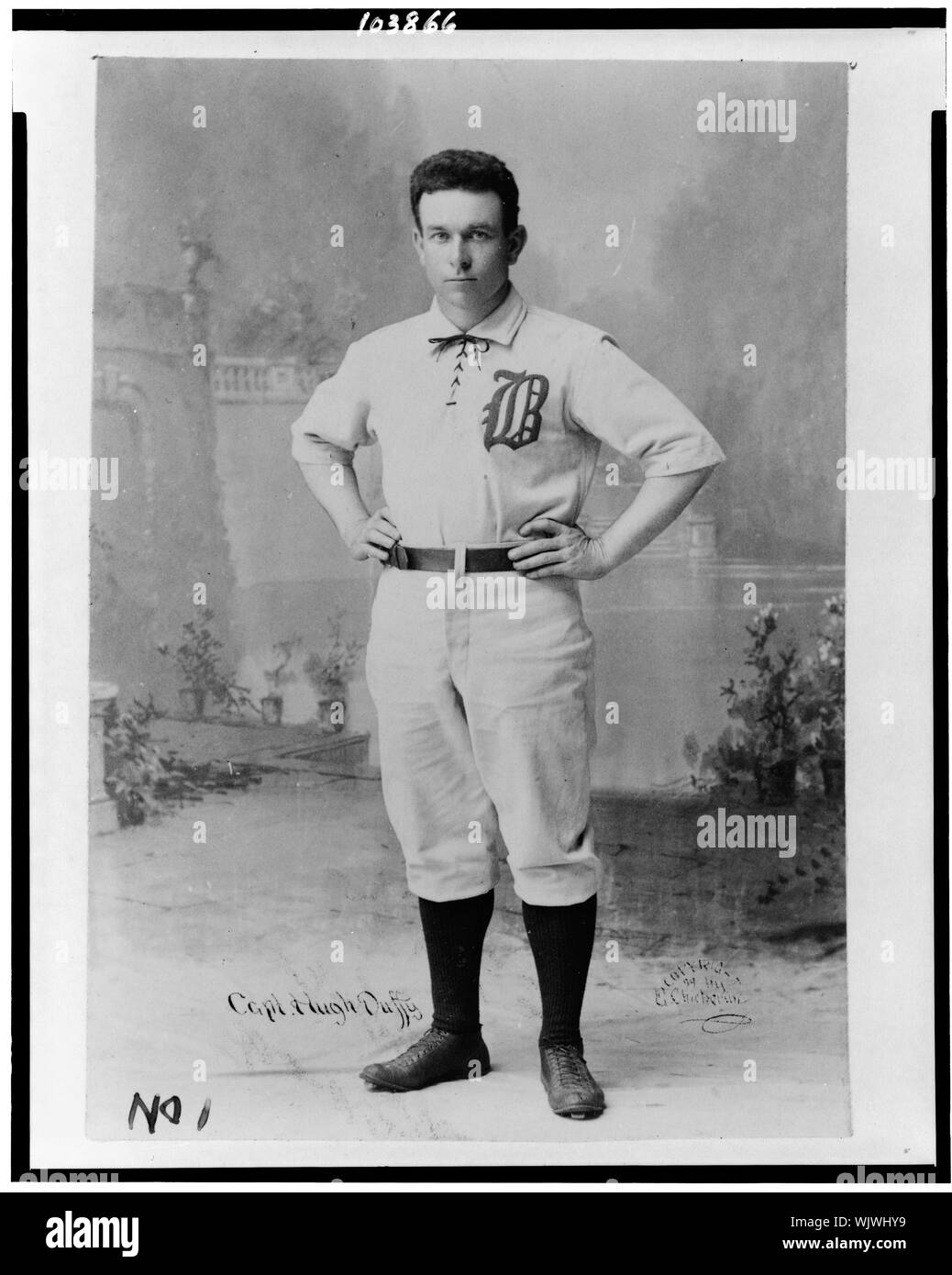 Hugh Duffy, full-length portrait, standing, facing slightly left, in ...