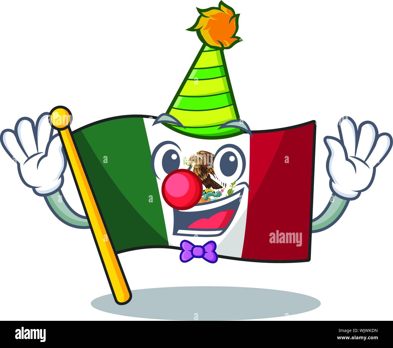 Clown mexico flag fluttering on cartoon pole Stock Vector Image & Art ...