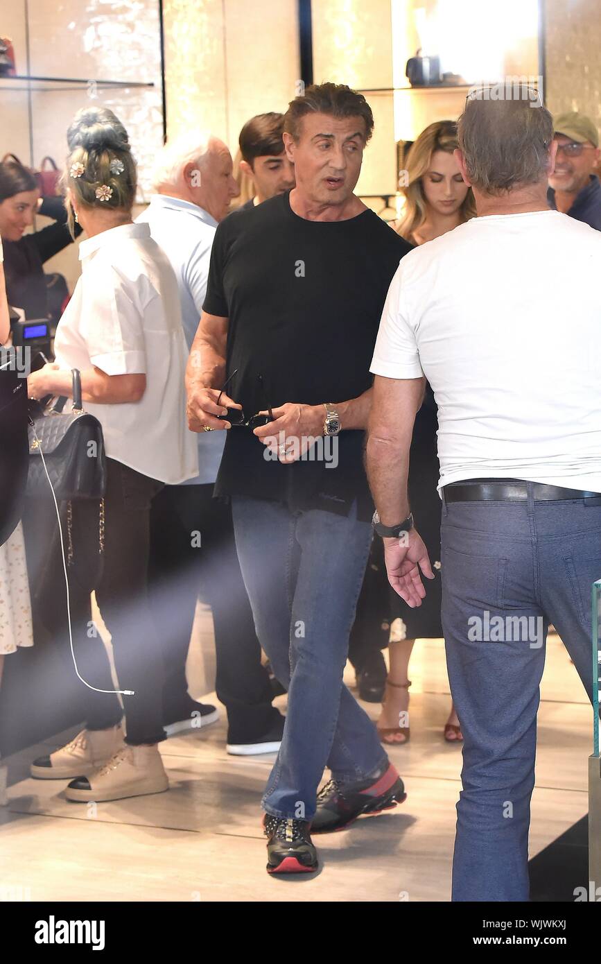 Rome, Italy. 03rd Sep, 2019. Rome, Silvester Stallone goes shopping ...