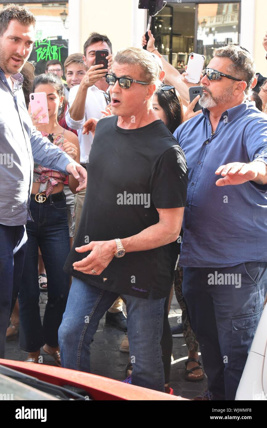 Rome, Italy. 03rd Sep, 2019. Rome, Silvester Stallone goes shopping ...