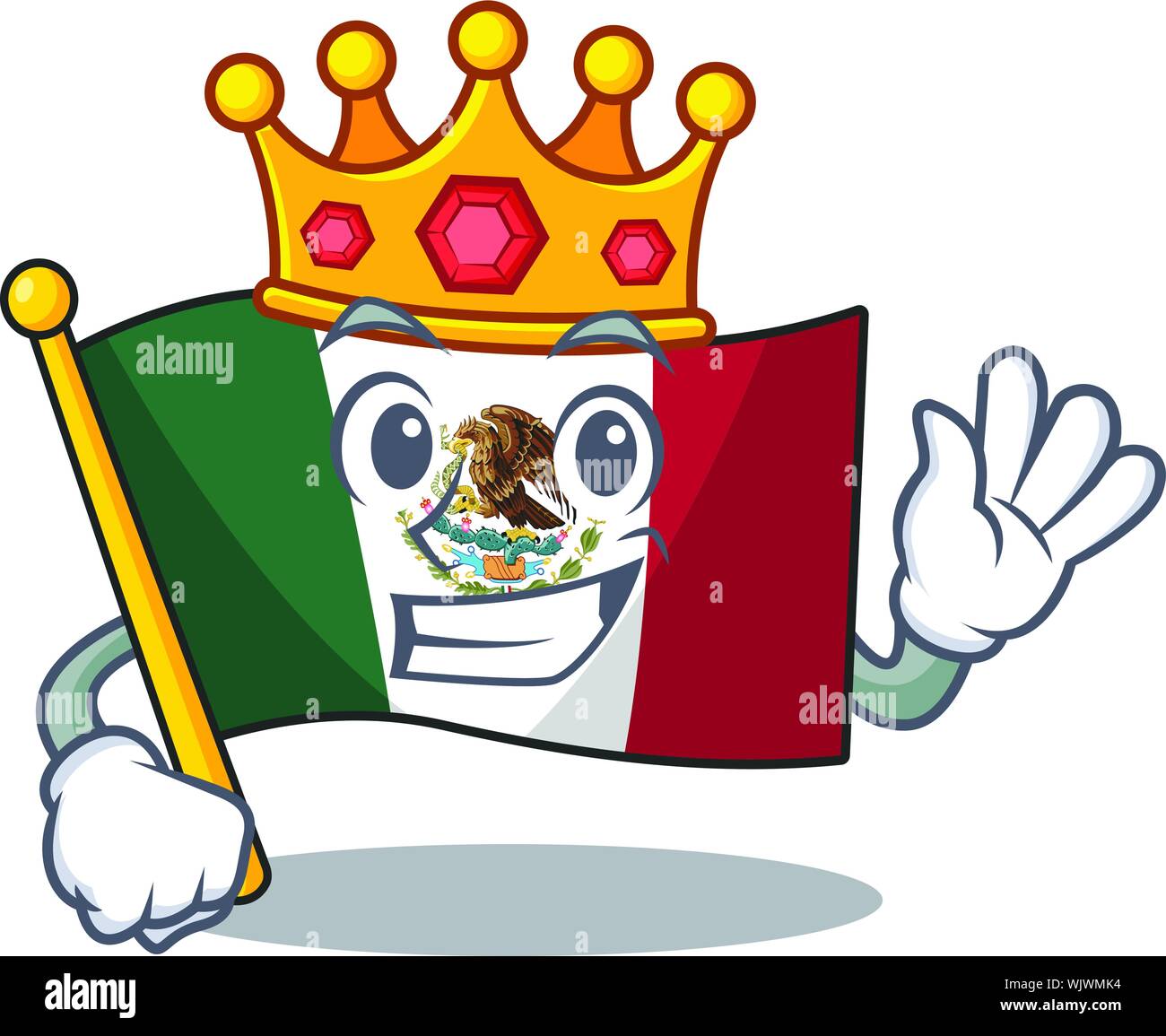 King mexico flag fluttering on cartoon pole Stock Vector Image & Art ...