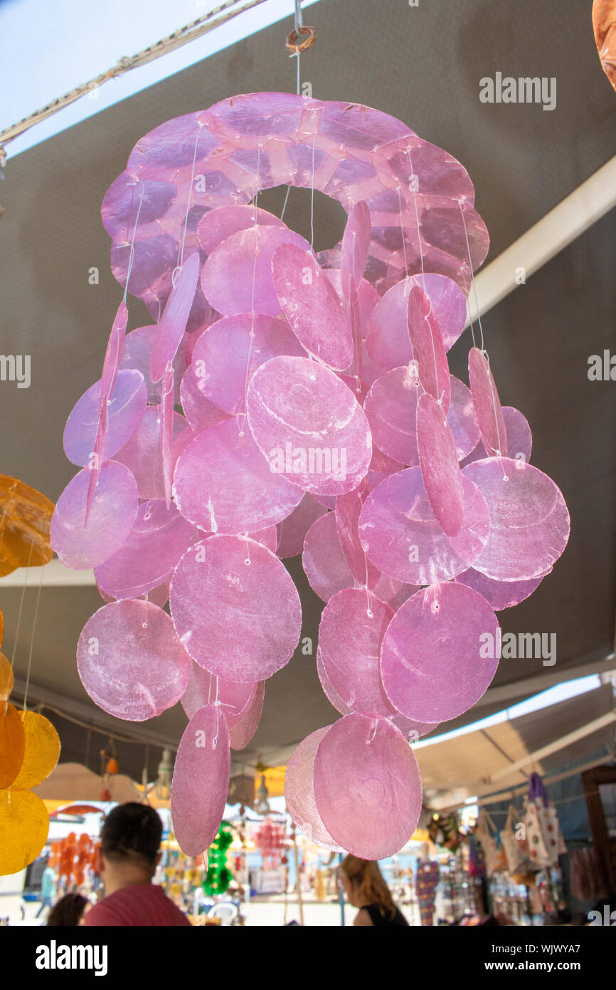 Close up of wind bell. Various colors Stock Photo - Alamy