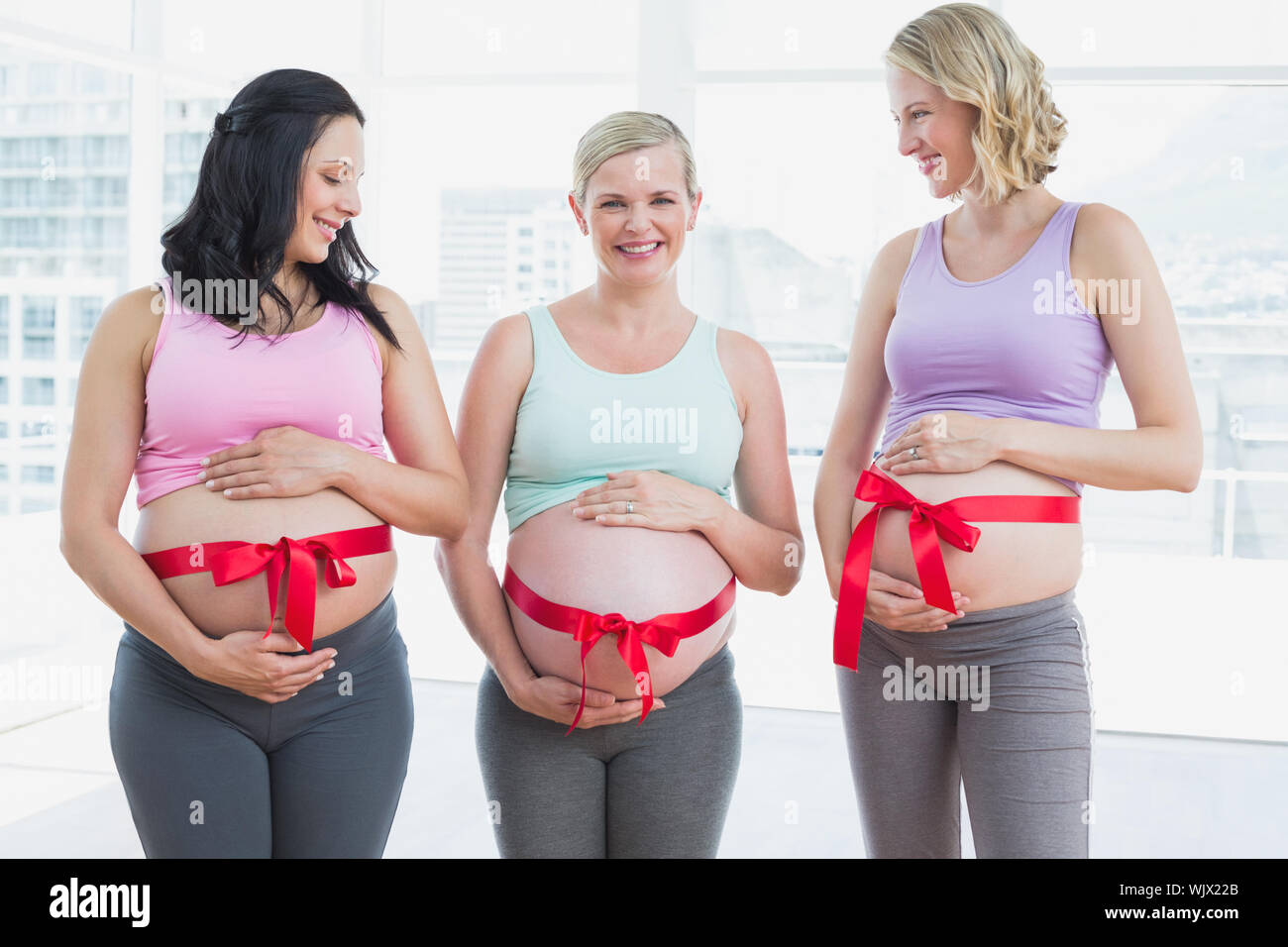 Portrait pregnant woman wrapped in hi-res stock photography and images ...