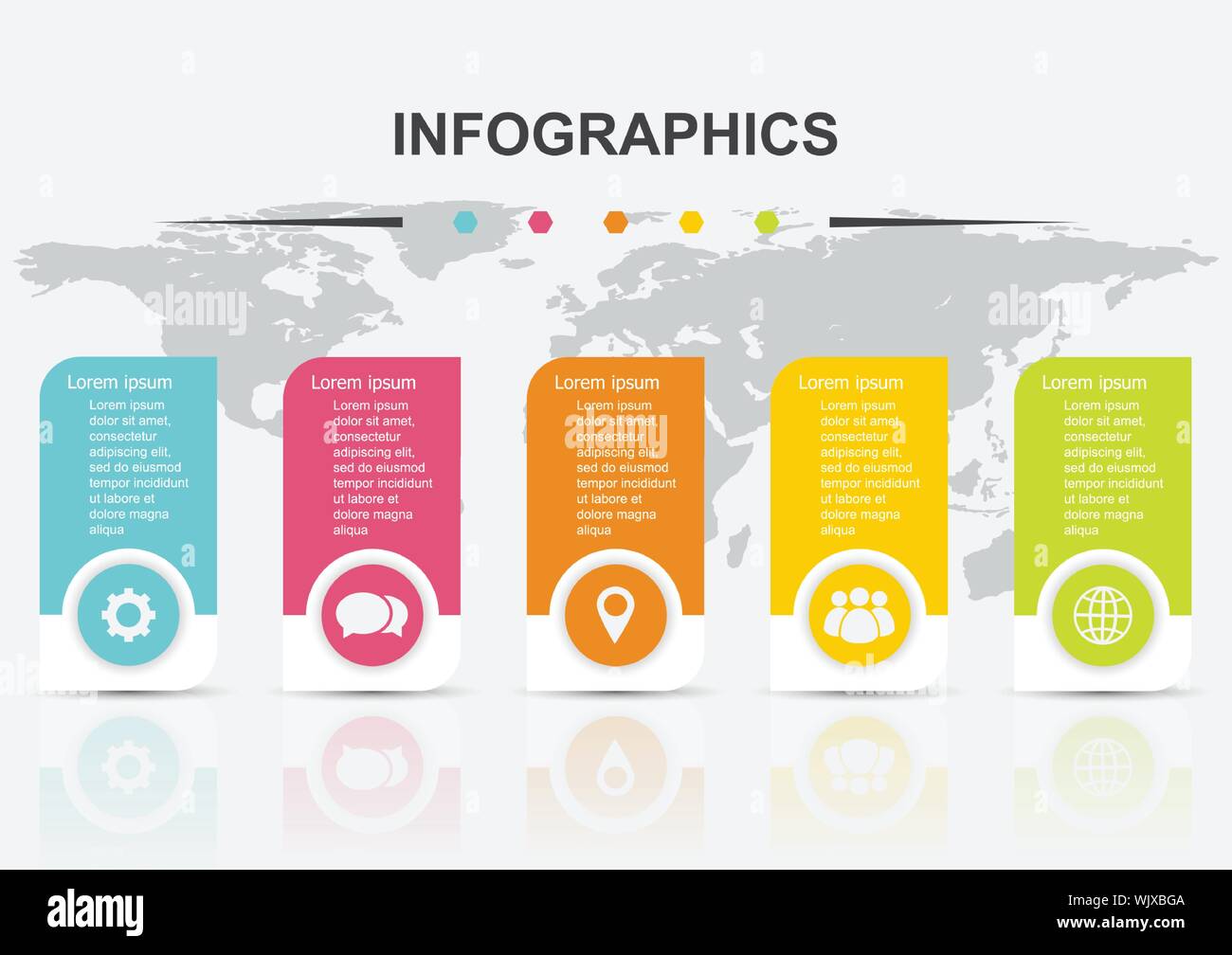 Infographic design template regtangle banners with reflect, stock ...