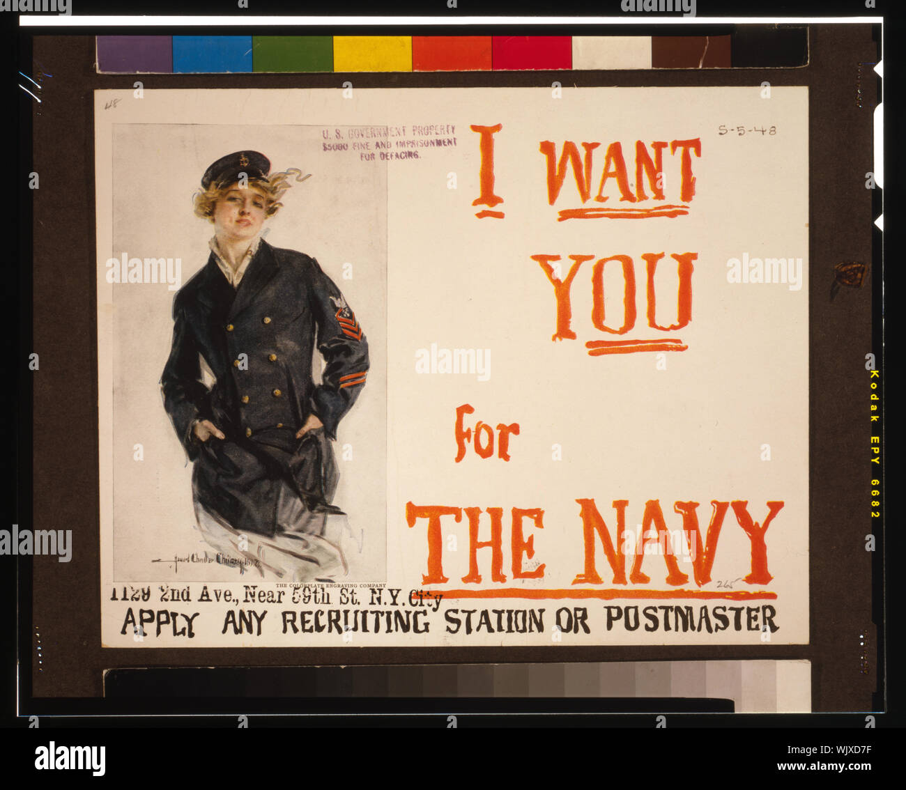 I want you for the Navy Abstract: Poster showing a young woman in Navy ...