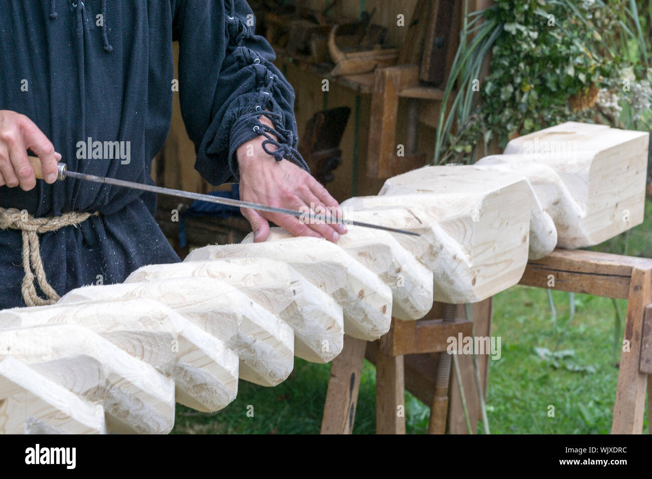 Man carving wood hi-res stock photography and images - Alamy