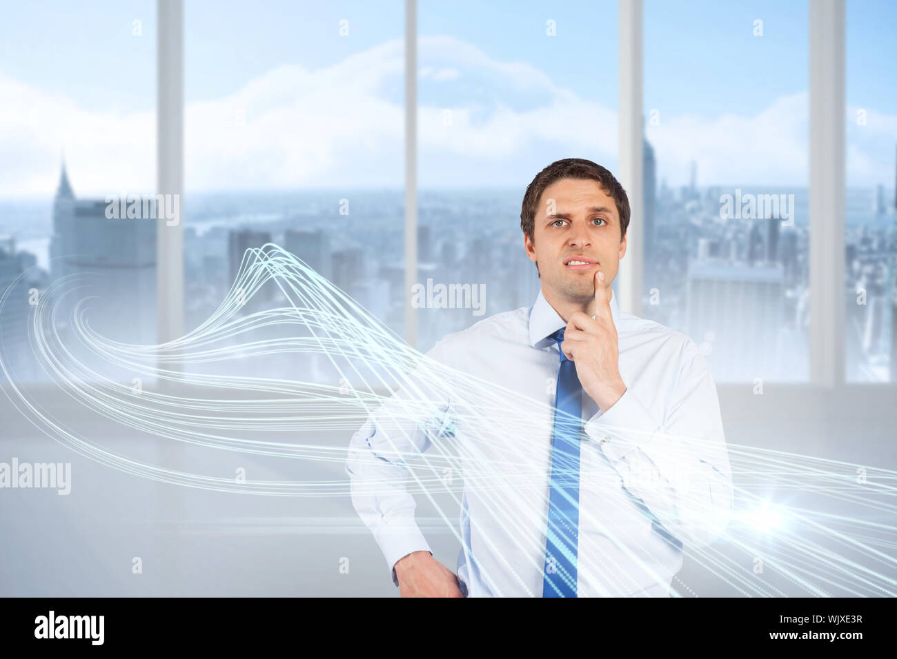 Digital composite of confused businessman Stock Photo - Alamy
