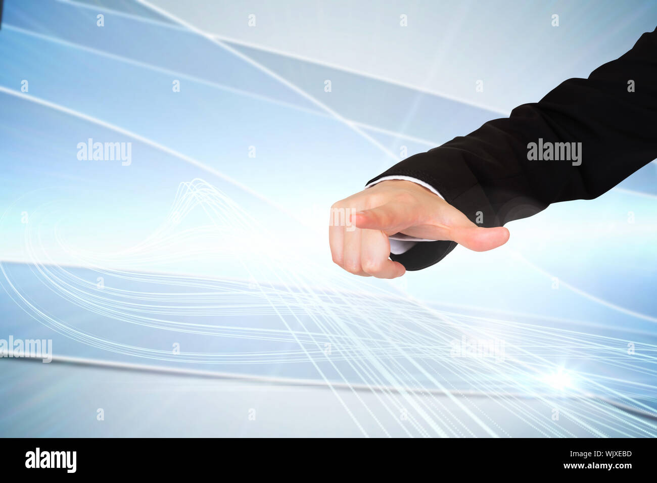 Digital composite of finger pointing to camera Stock Photo - Alamy