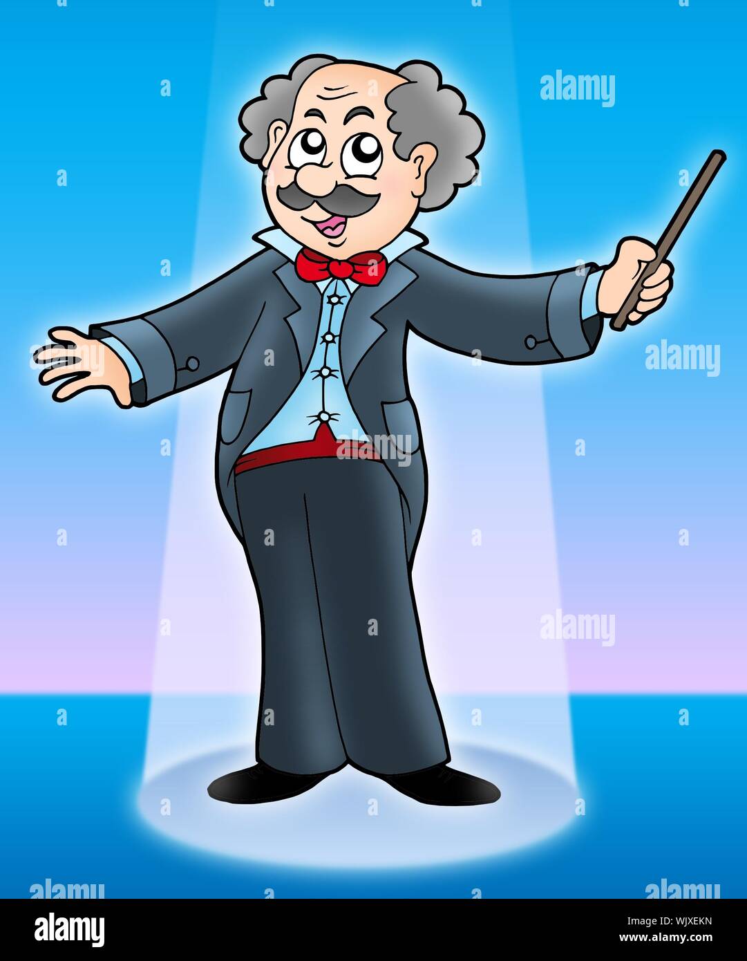 Musical maestro on stage - color illustration Stock Photo - Alamy