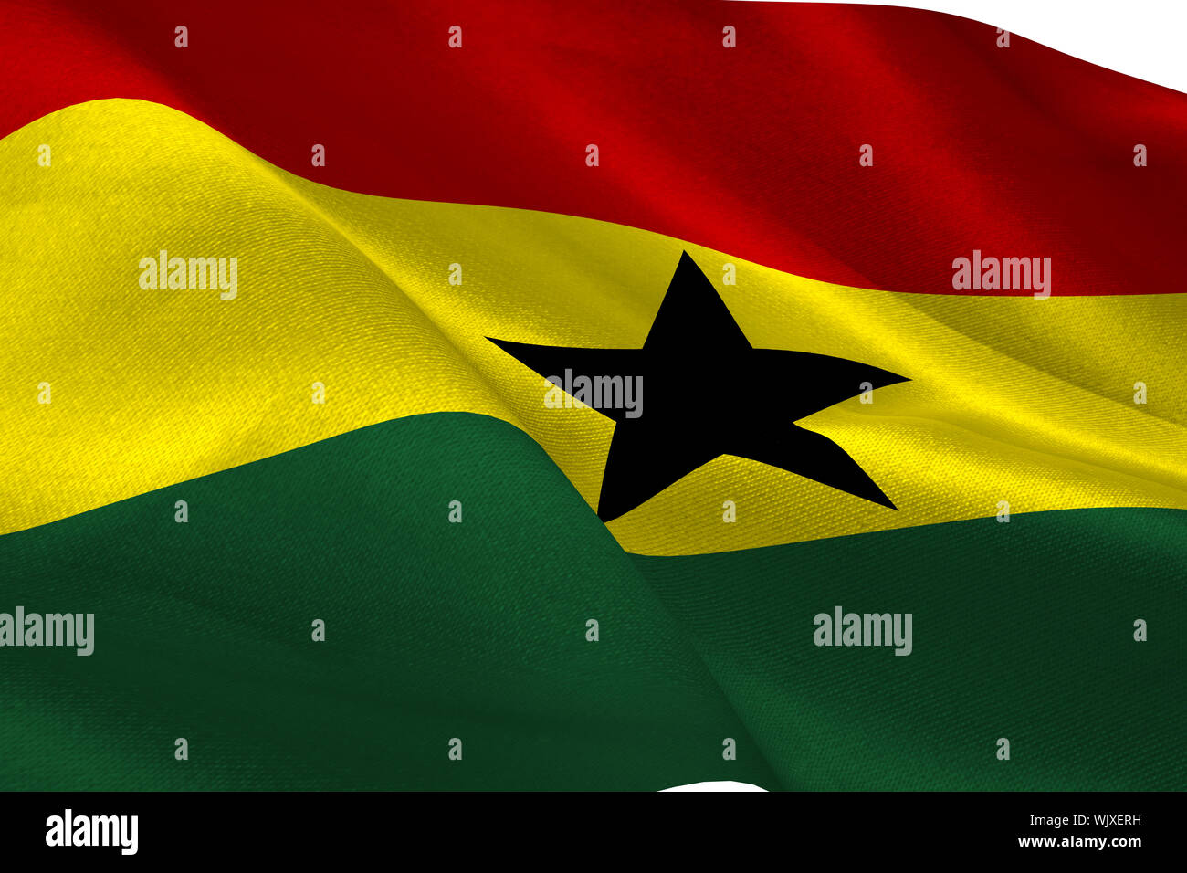 Ghana flag waving Stock Photo - Alamy