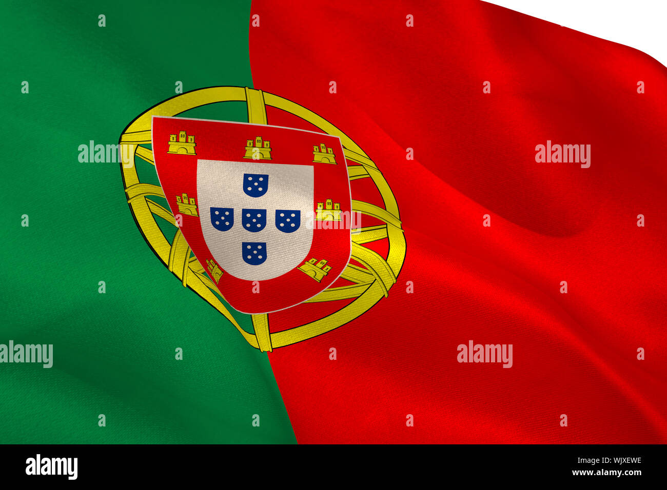 Portugese flag waving Stock Photo - Alamy